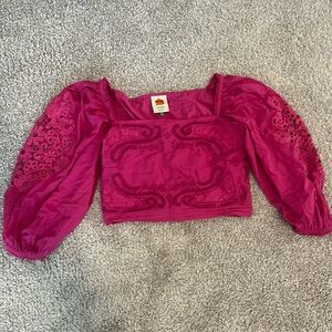 FARM Rio | Tops | Farm Rio Pink Eyelet Lace Blouse | Poshmark